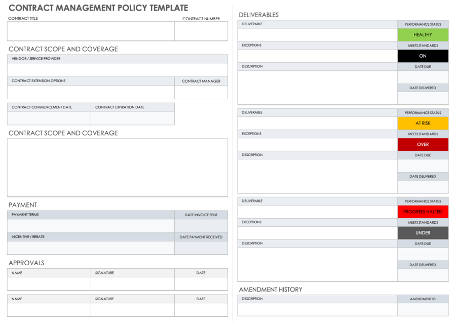 Free Contract Management Templates | Smartsheet