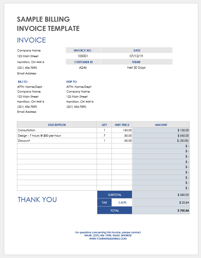 15 Free Invoice Google Docs Templates