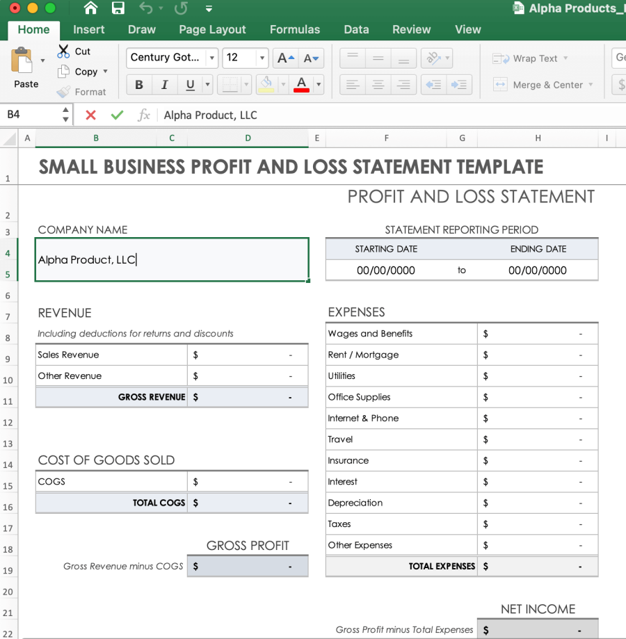 How to Do a Profit and Loss Statement in Excel | Smartsheet