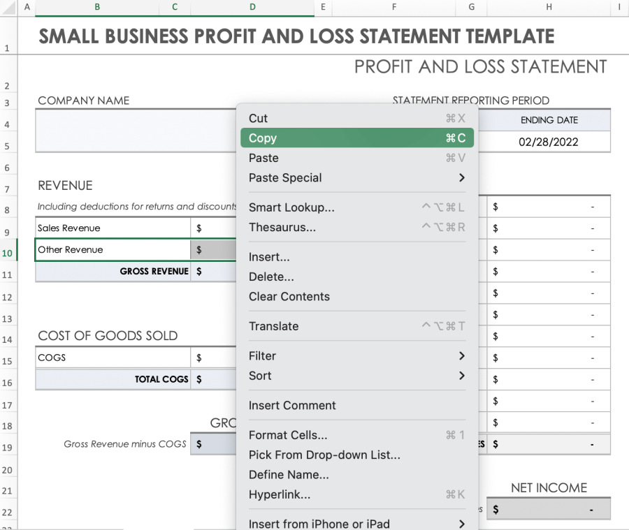 How to Do a Profit and Loss Statement in Excel | Smartsheet