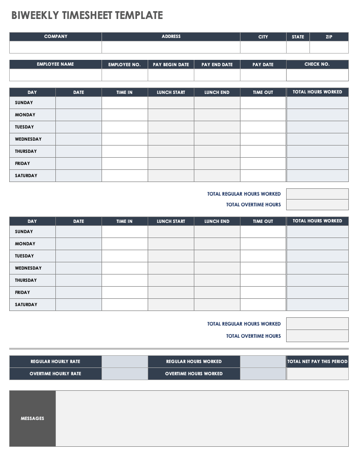 Free Excel Timesheet Templates | Smartsheet