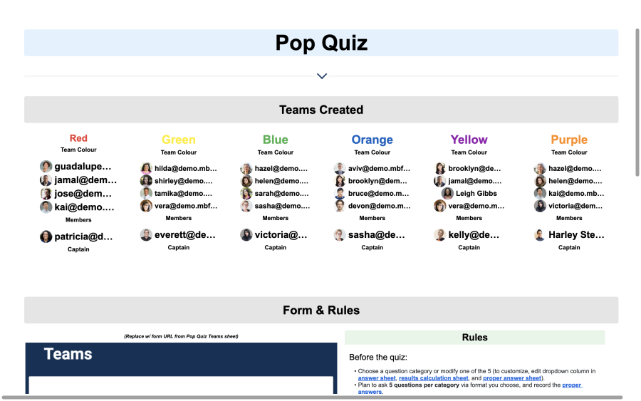 Pop Quiz Template | Smartsheet