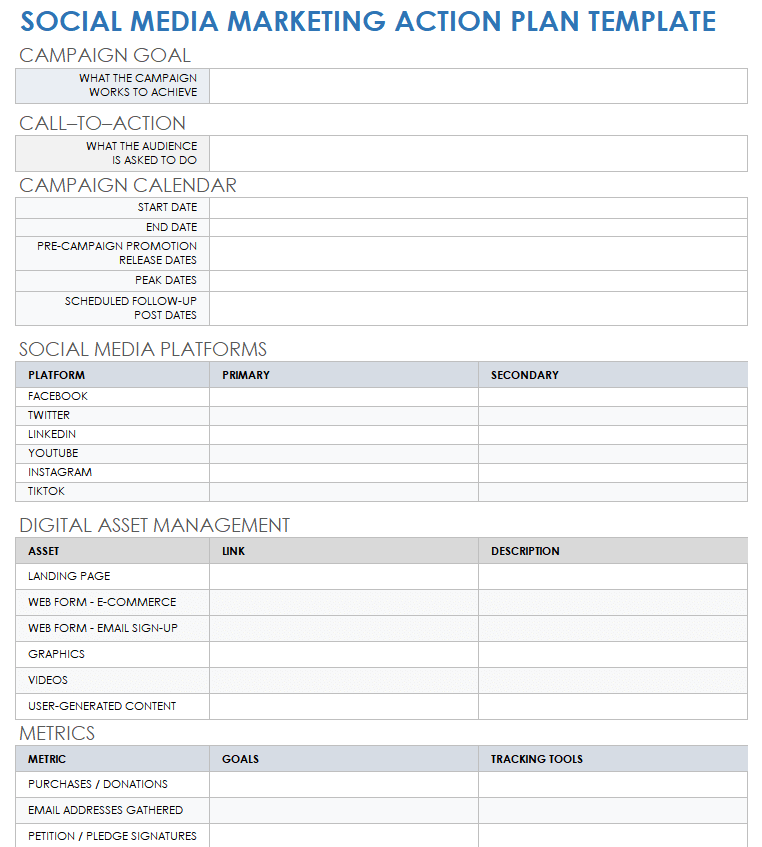 Free Marketing Action Plan Templates | Smartsheet