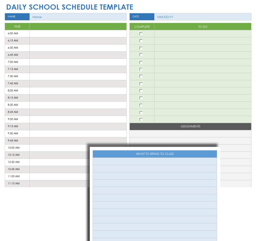 Free Google Sheets Daily Schedule Templates & Planners | Smartsheet