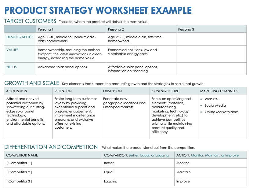 Free Product Strategy Templates and Examples | Smartsheet