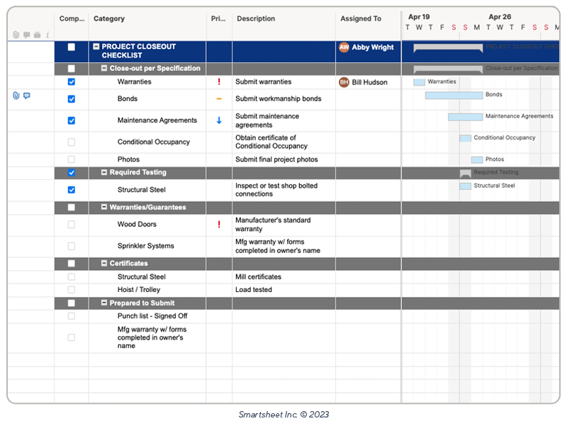Smartsheet Construction Management Templates