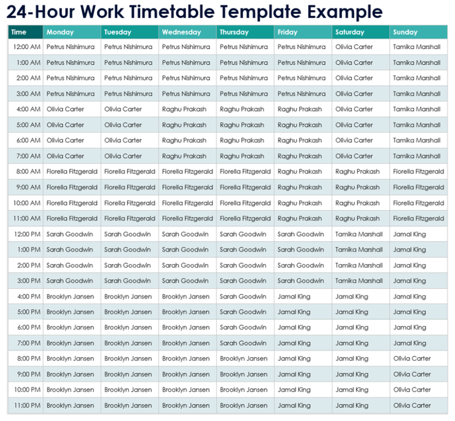 Free Timetable Templates