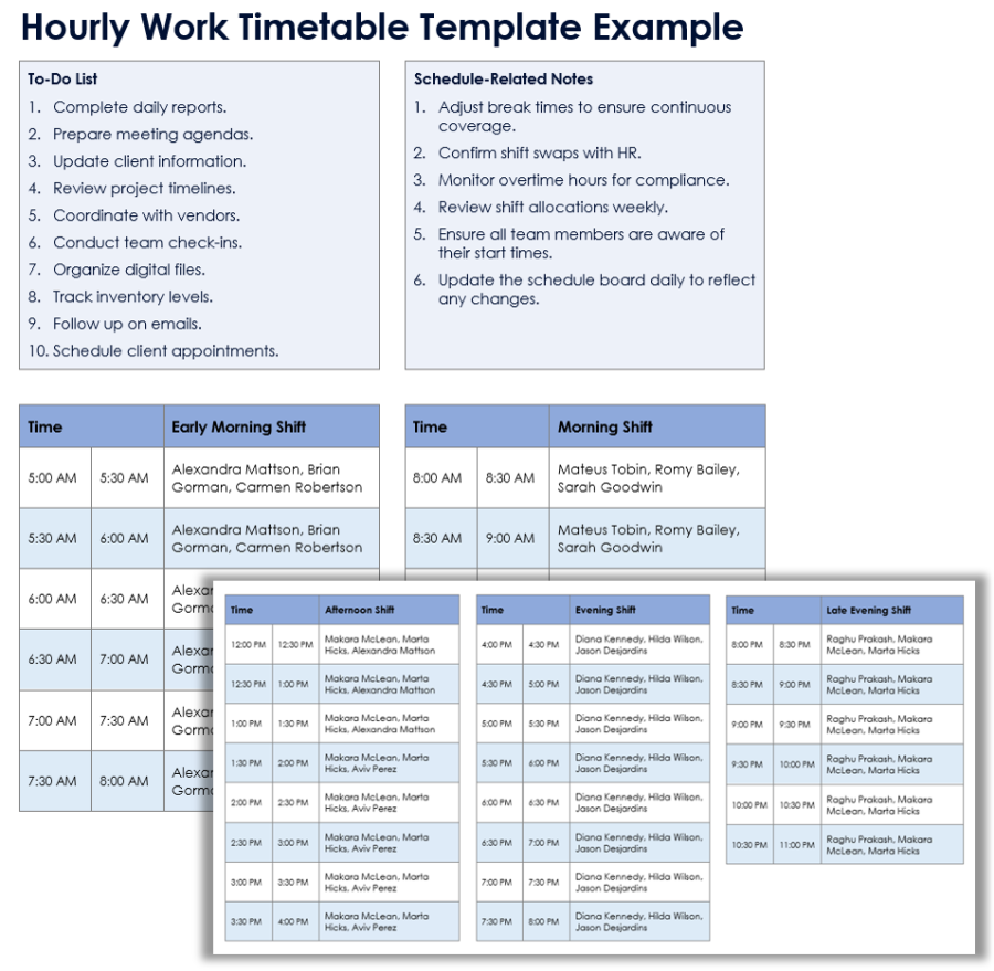Free Timetable Templates