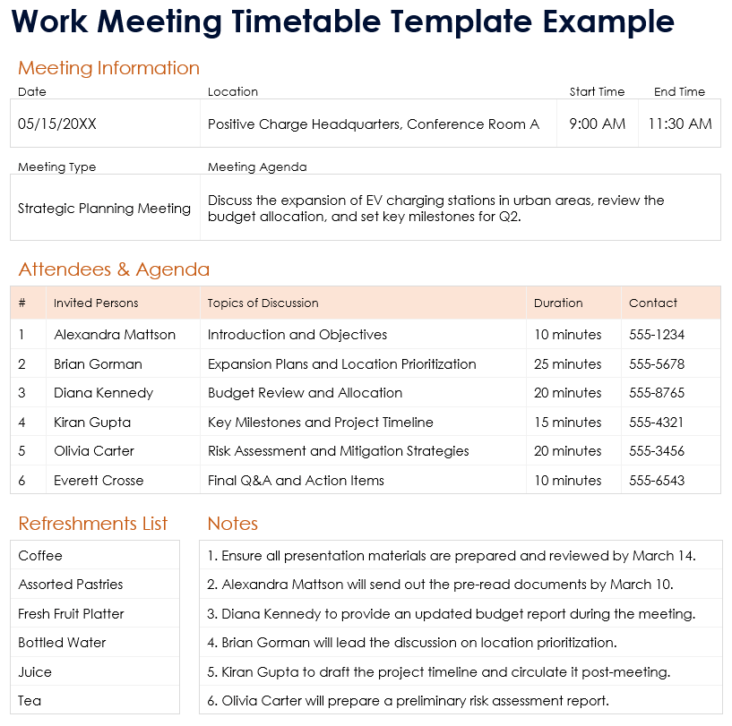 Free Timetable Templates