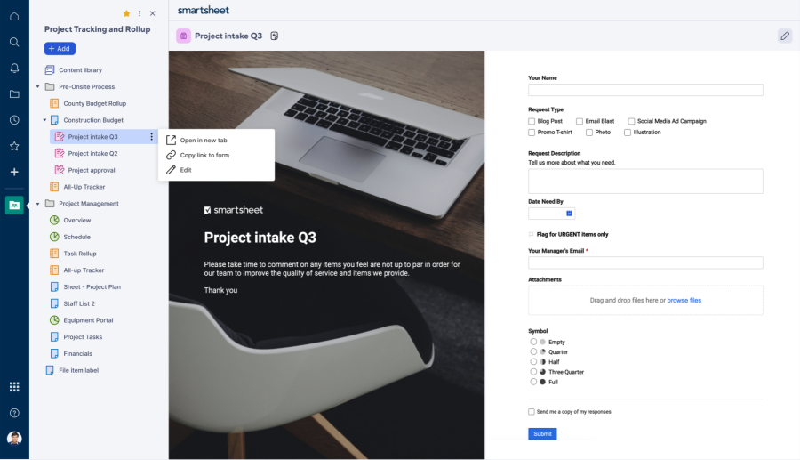 NEW! Forms in Workspaces and New Navigation Bar | Smartsheet