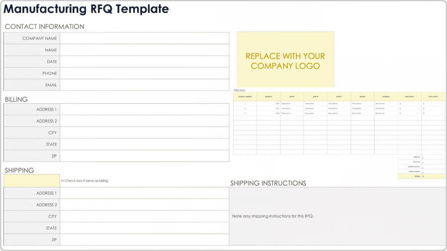 Free Request for Quote (RFQ) Templates & Forms - All Formats