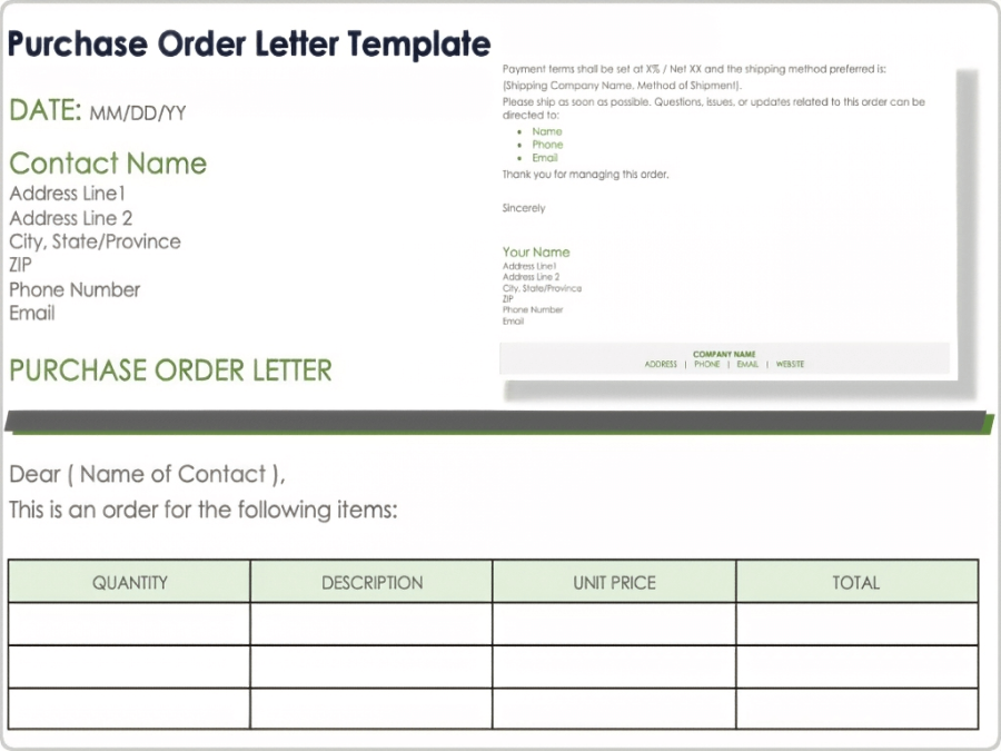 Free Purchase Order Templates, Forms & Letters - All Formats