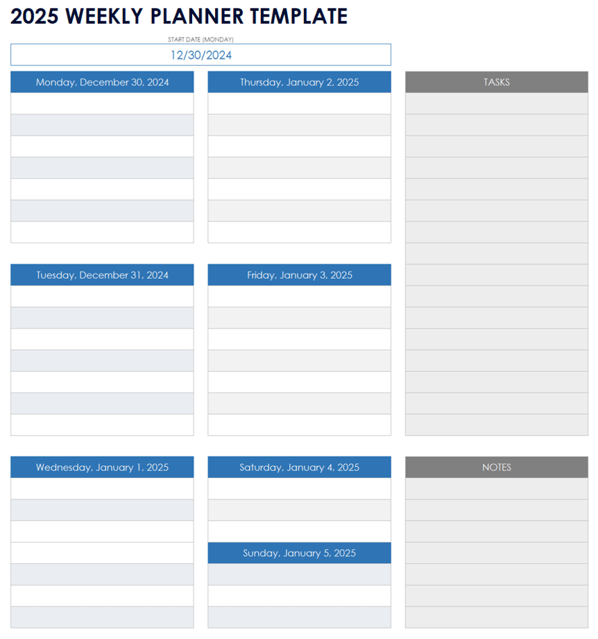 Free Printable Daily Calendar Templates | Smartsheet