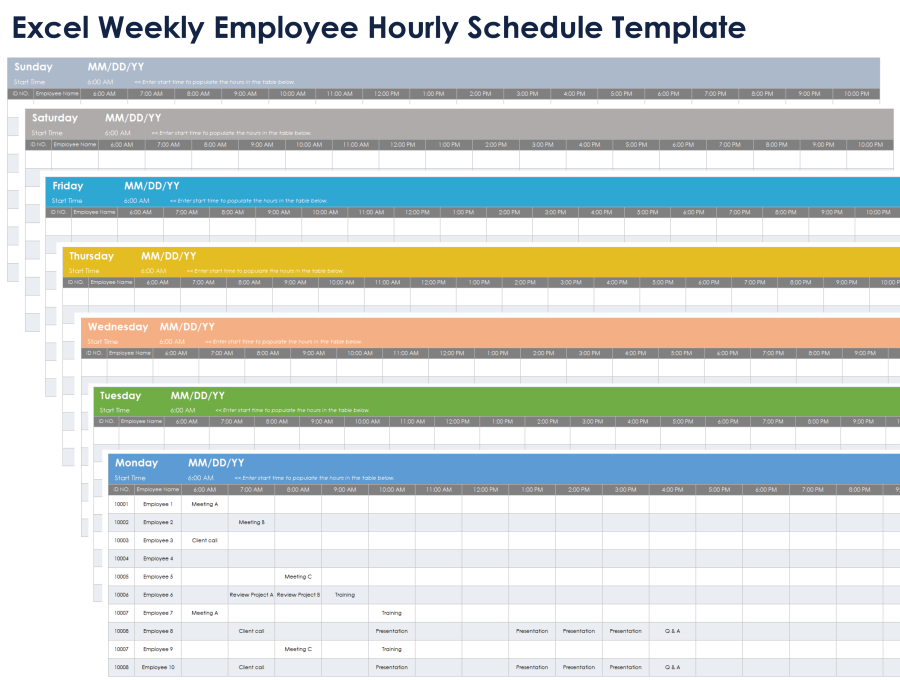 Free Excel Hourly Schedule Templates: Editable & Printable