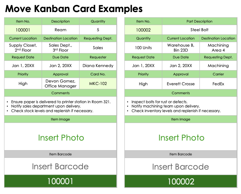Kanban Card Examples by Industry & Use Case