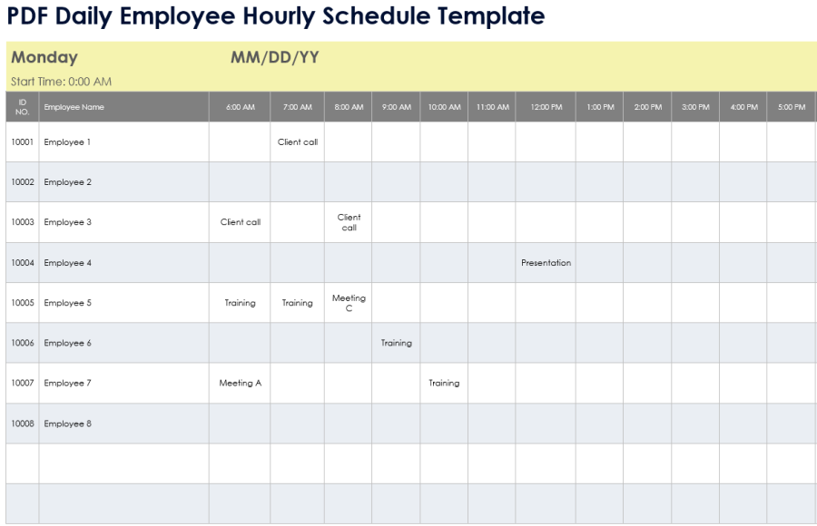Free PDF Hourly Schedule Templates: Blank, Printable