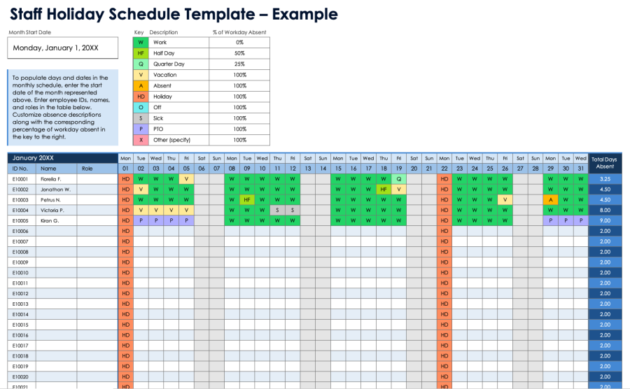 Free Staff Schedules Templates: All Types & Formats