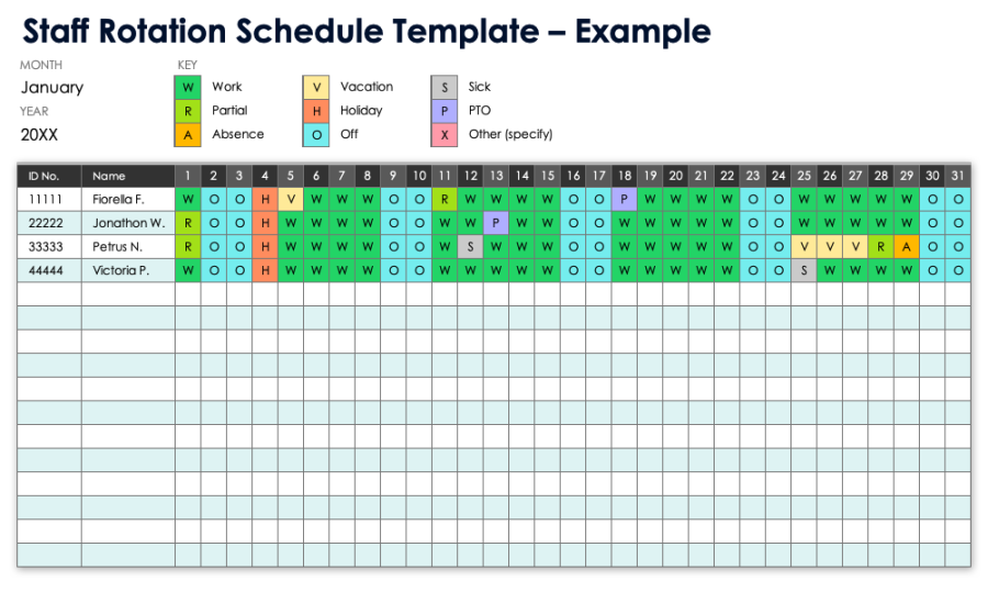 Free Staff Schedules Templates: All Types & Formats