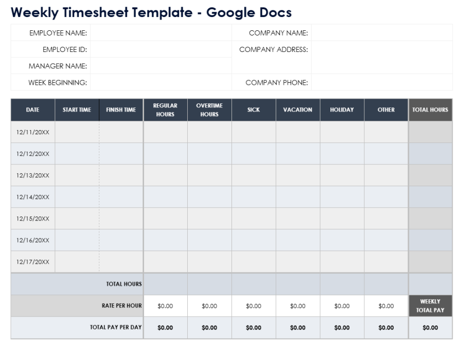 15 Free Payroll Templates | Smartsheet