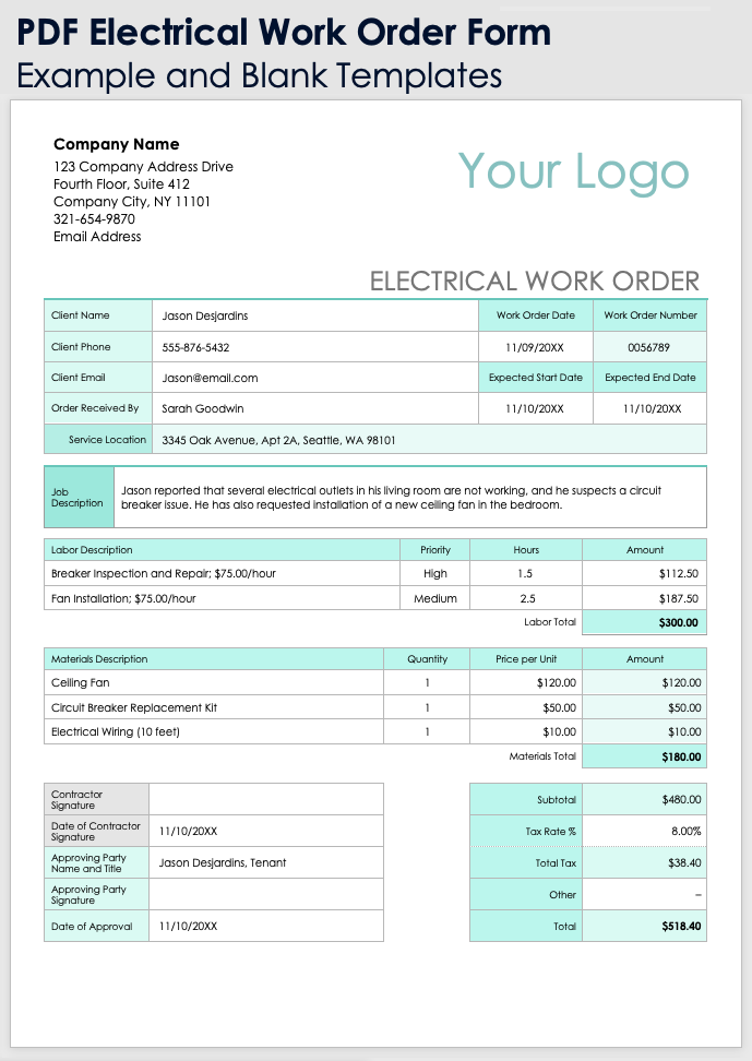 Free PDF Work Order Forms & Templates: Editable, Printable