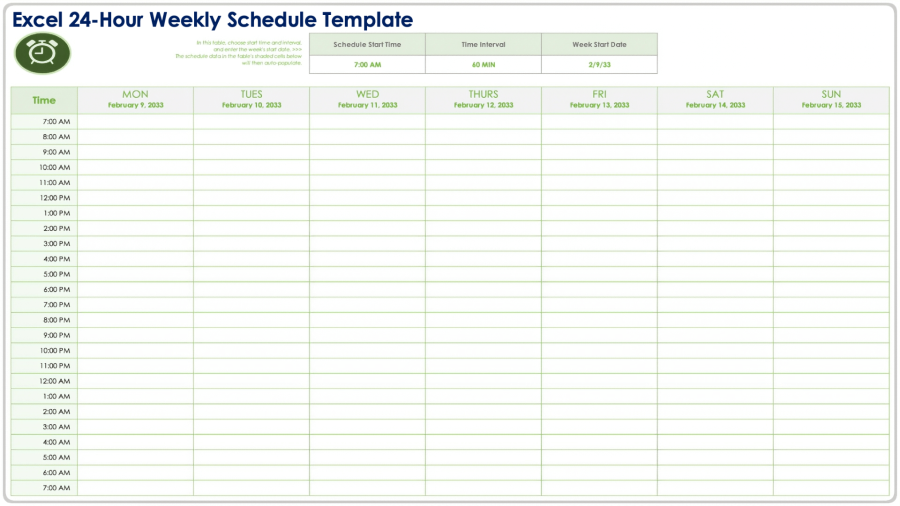 Free Hourly Schedule Templates: All Formats, Editable & Printable