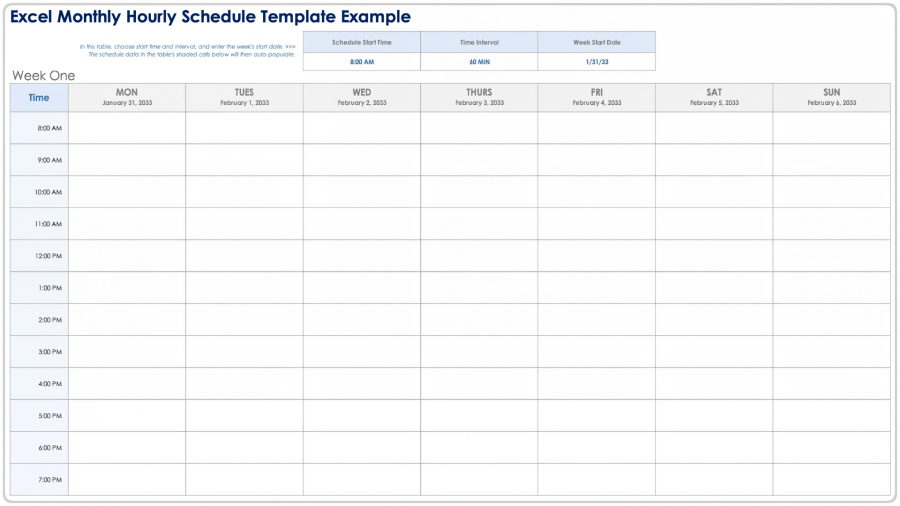 Free Hourly Schedule Templates: All Formats, Editable & Printable