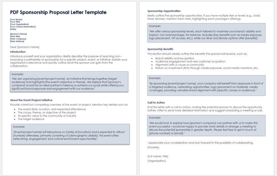 Free PDF Sponsorship Proposal Templates: All Types