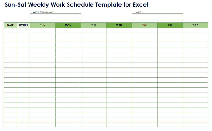 Free Work Schedule Templates for Word and Excel |Smartsheet