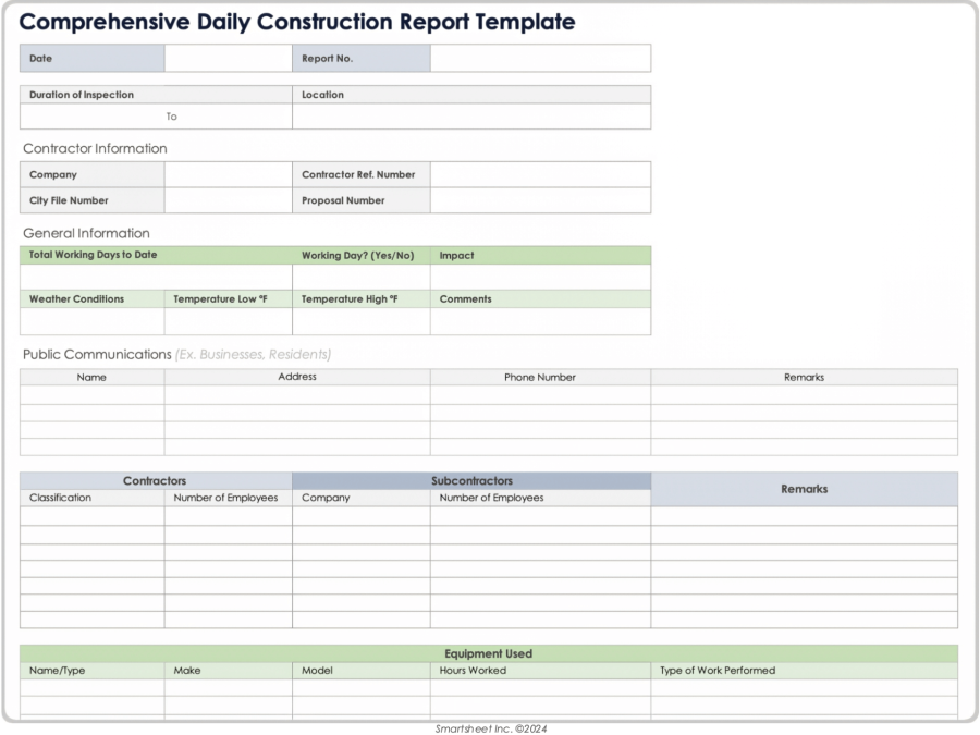 Free Construction Daily Log Templates: All Formats