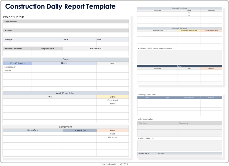 Free Construction Daily Log Templates: All Formats