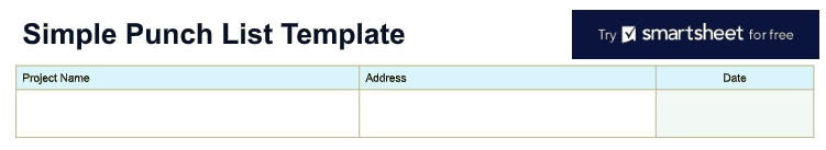 Construction Punch List Templates: Free & Customizable | Smartsheet