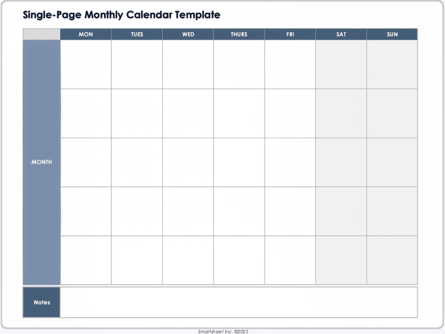 Free Calendar Templates - All Formats