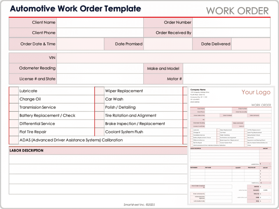 Free Work Order Forms & Templates: All Formats, Editable