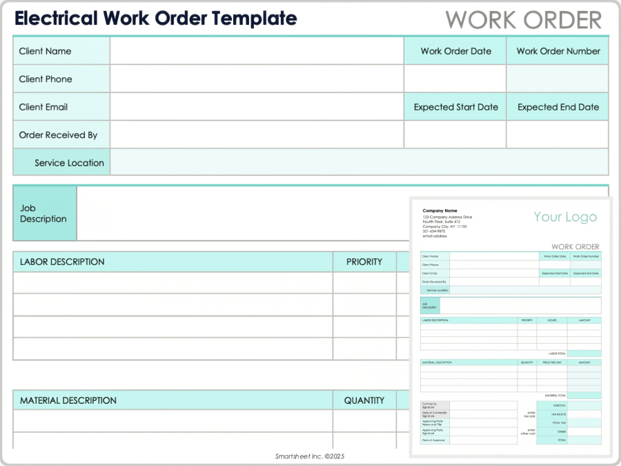Free Work Order Forms & Templates: All Formats, Editable
