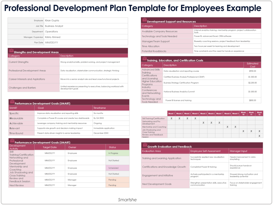 Free Employee Development Plan Templates