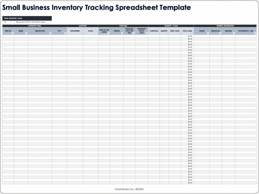 Free Inventory Tracking Spreadsheet Templates