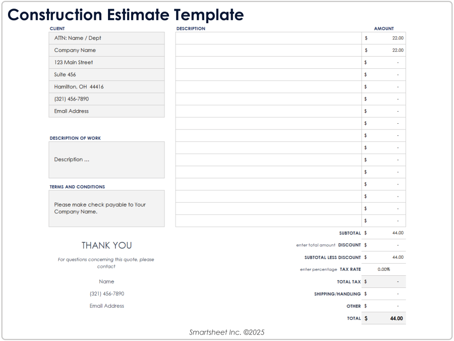 Free Excel Construction Project Management Templates