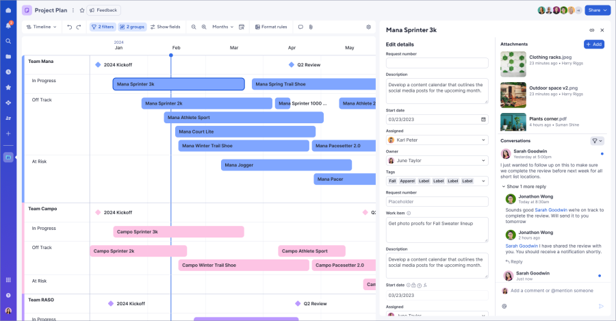 Expanded item details, attachments, and conversations in timeline view ...