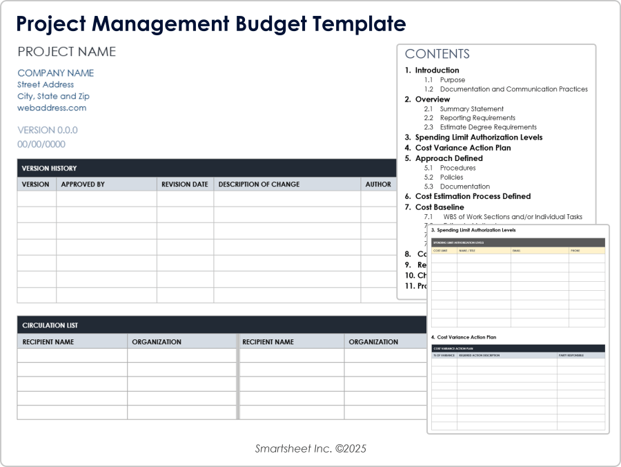 Free Project Budget Templates