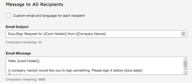 Custom DocuSign Email Subjects and Body Messages | Smartsheet