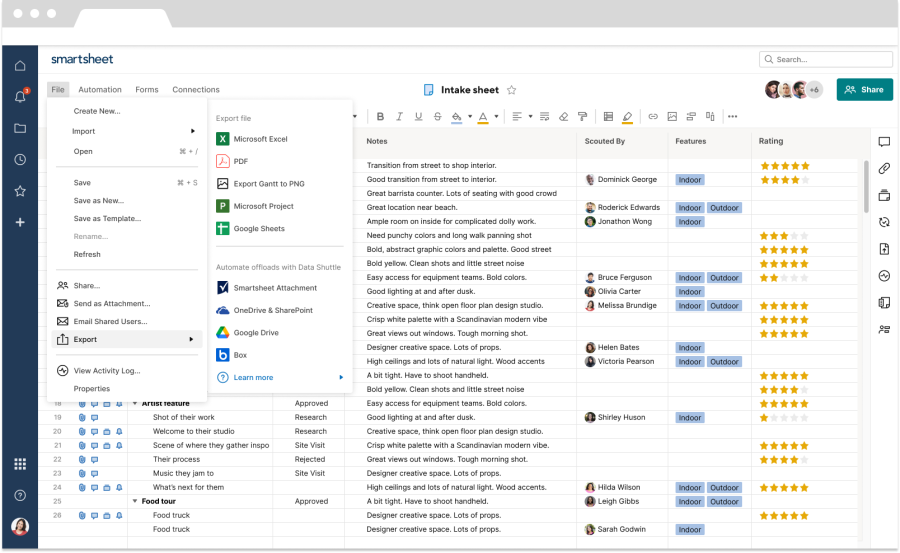 New Ways to Access Data Shuttle through Sheets | Smartsheet