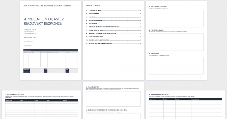 Free Disaster Recovery Plan Templates | Smartsheet