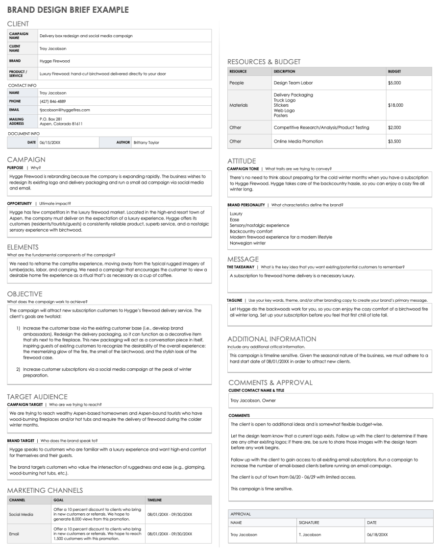 Free Brand Brief Templates | Smartsheet