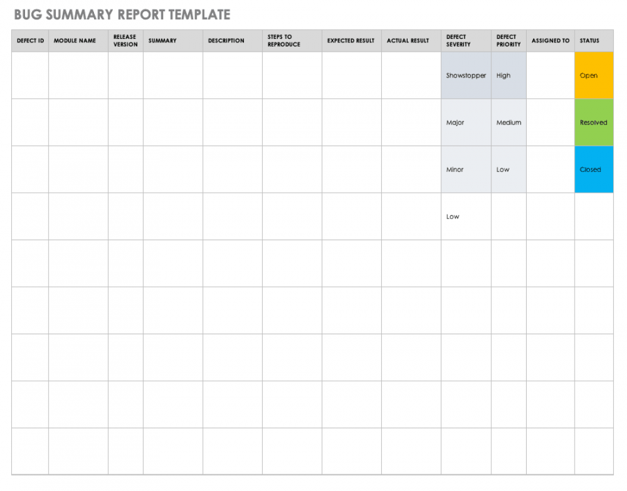 Free Bug Report Templates and Forms | Smartsheet