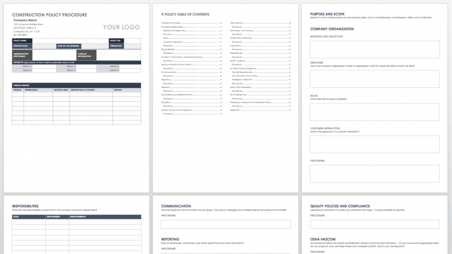 Free Policy and Procedure Templates | Smartsheet