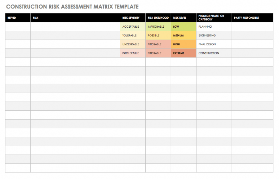 Download Free Risk Matrix Templates