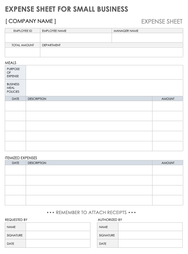 Small Business Expense Report Templates | Smartsheet