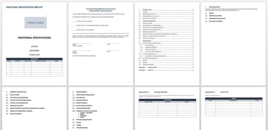 Free Functional Specification Templates | Smartsheet