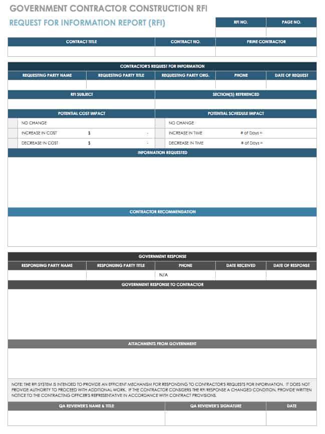 Free Request for Information Templates | Smartsheet