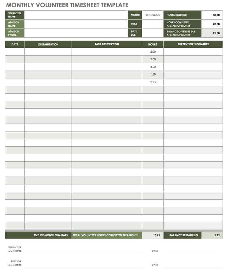 17 Free Timesheet and Time Card Templates | Smartsheet